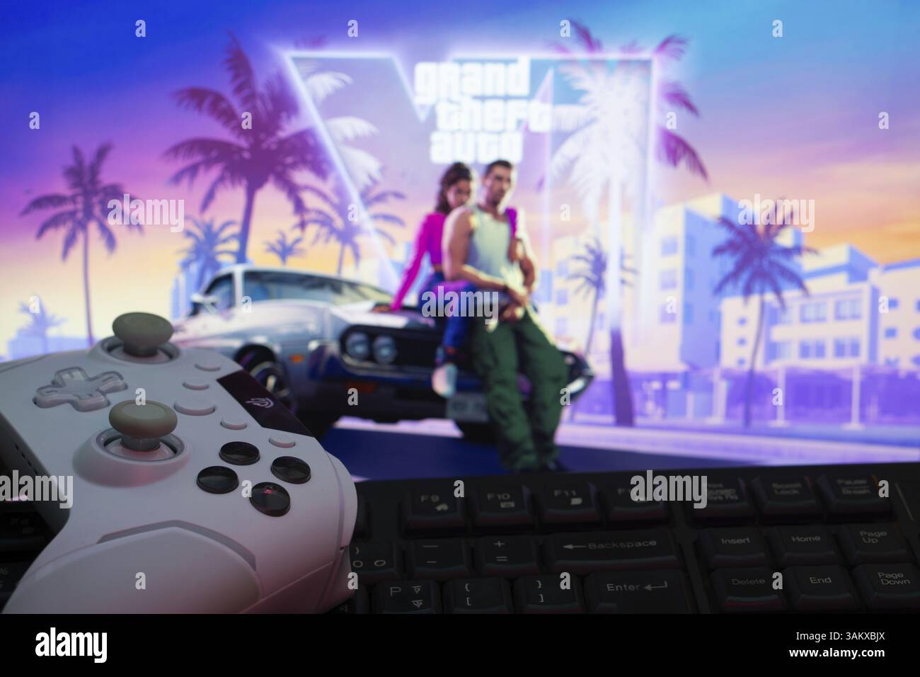 Dhaka, Bangladesh- 11 April 2025: A modern gaming setup featuring a ...