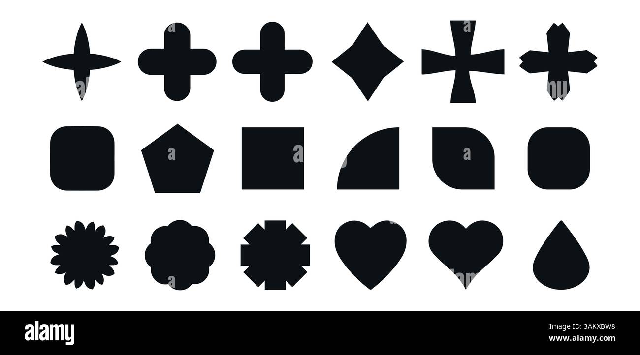 Basic shape Abstract retro shapes, figures in Y2K aesthetics, vintage ...