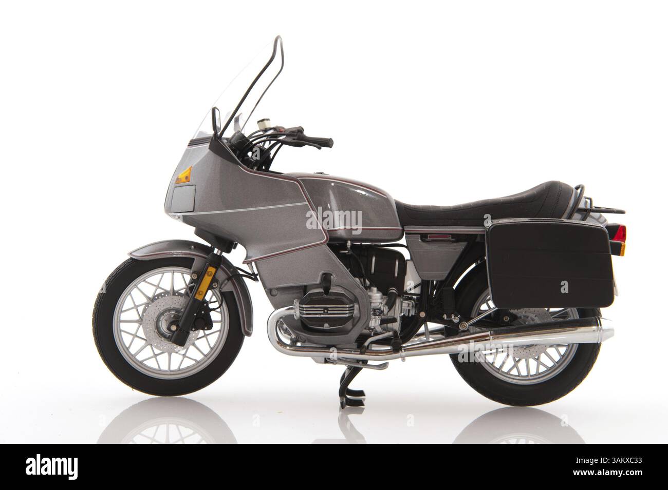Gray tour Motor bike isolated white background Stock Photo - Alamy