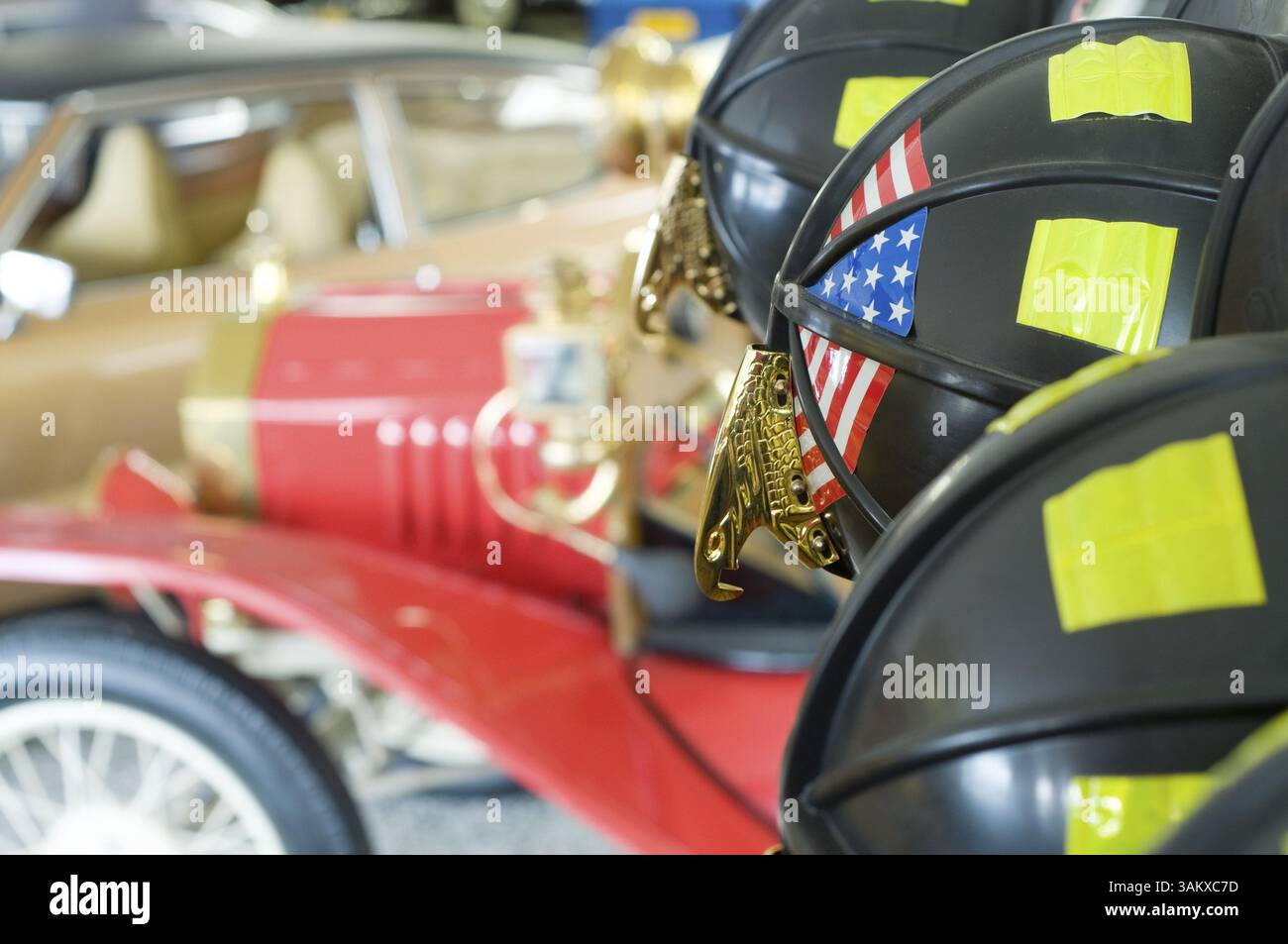 American helmets for fire brigade Stock Photo - Alamy