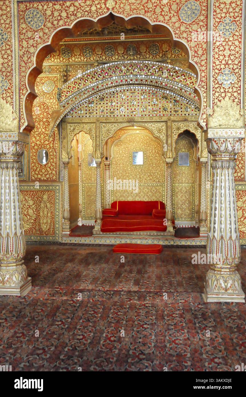 City palace in the fort of Jaisalmer, Rajasthan, India, Asia, A richly ...