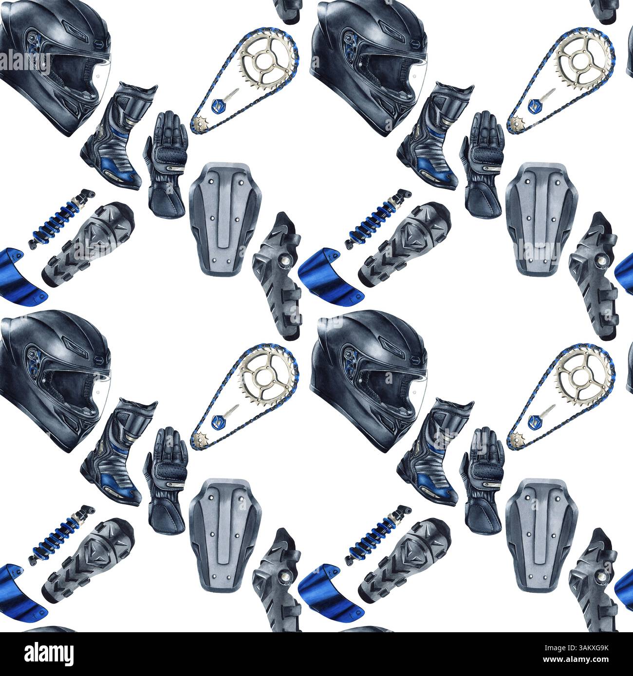 Moto gear, equipment, accessories. Motorcyclist helmet, glove and boot ...