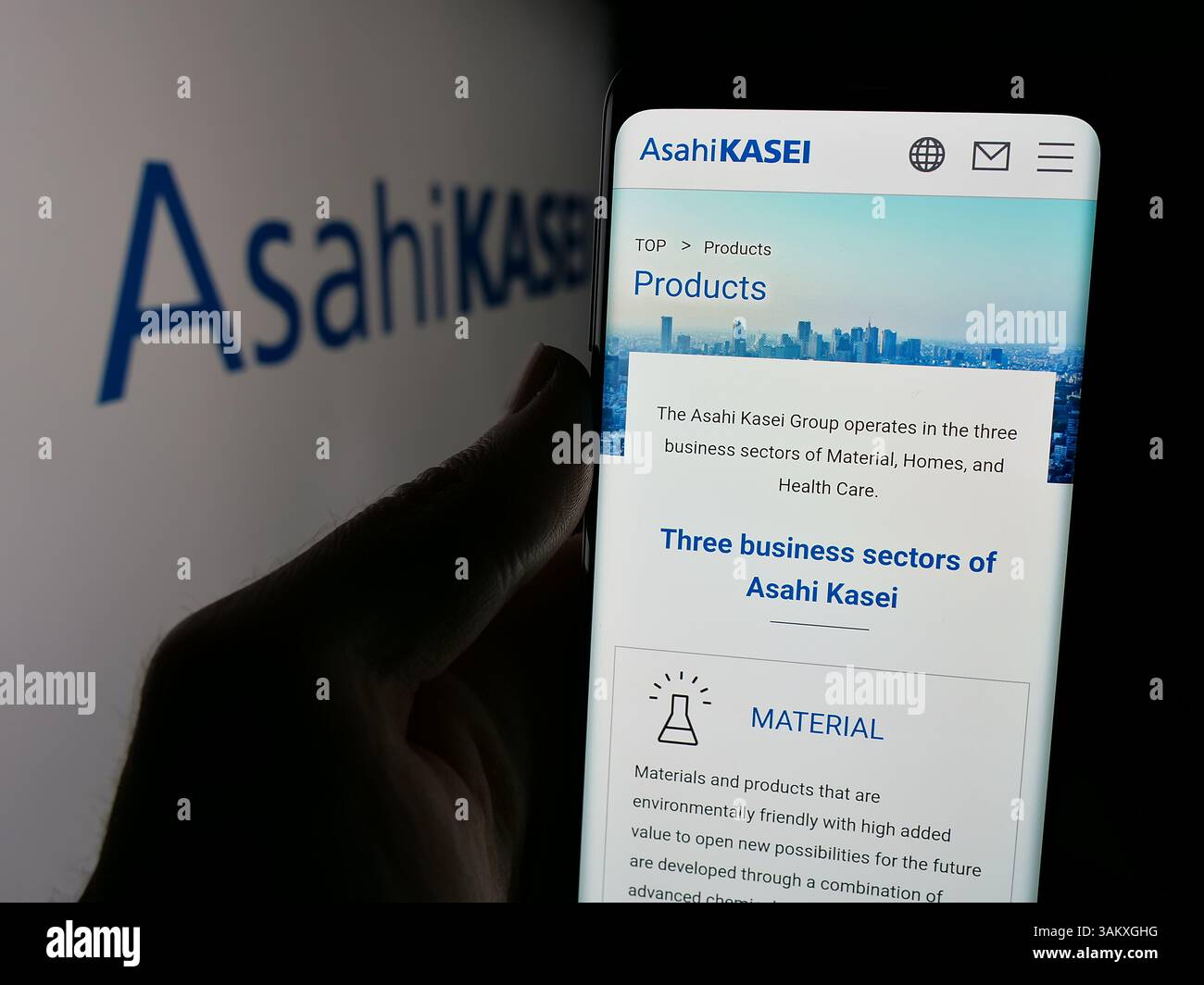 Stuttgart, Germany - 11-27-2024: Person holding cellphone with webpage ...