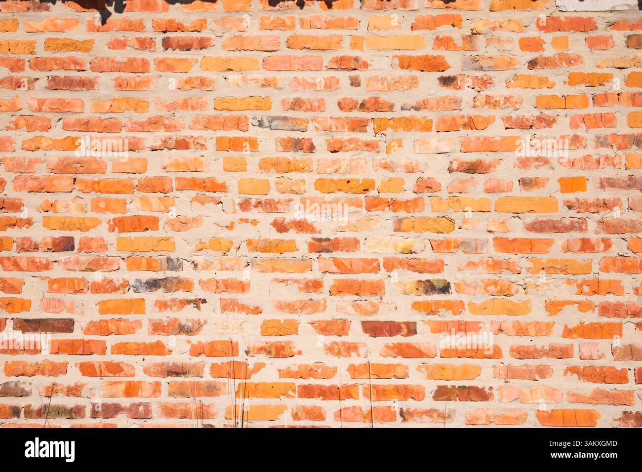 Old Red Brick Wall Texture with Cement Joints, Rustic Background Stock ...
