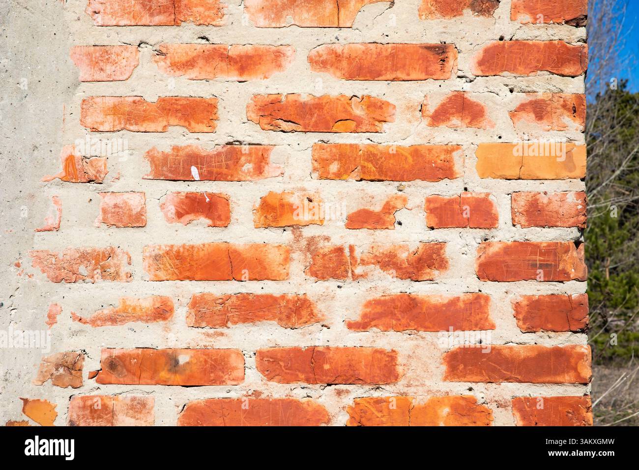 Old Red Brick Wall Texture with Cement Joints, Rustic Background Stock ...