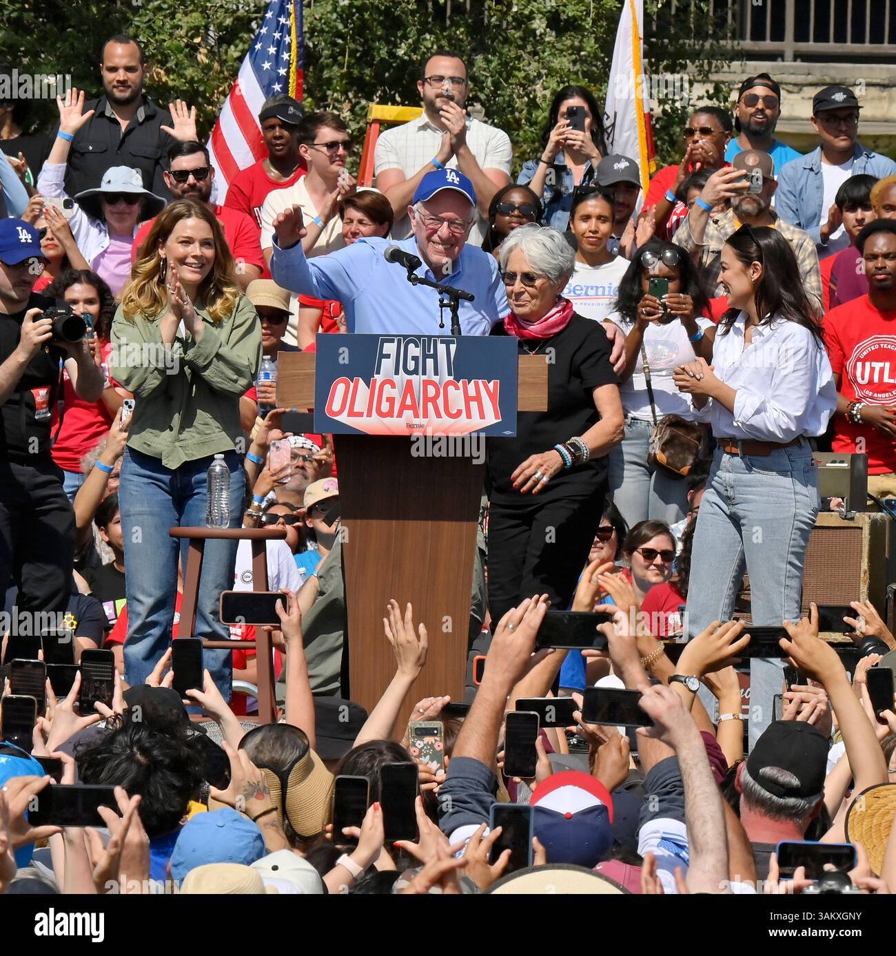 Los Angeles, United States. 12th Apr, 2025. Maggie Rogers, Sen. Bernie ...