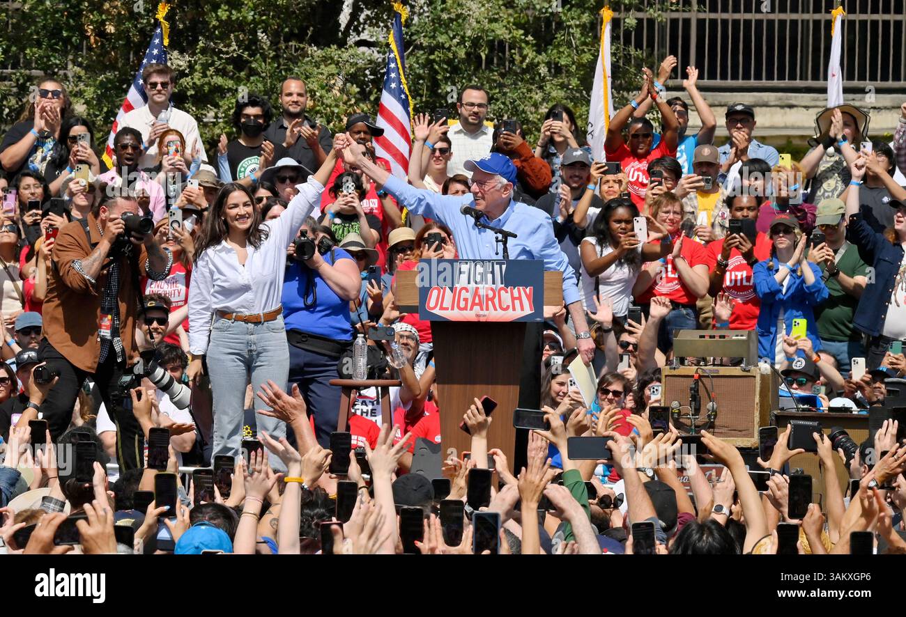 Los Angeles, United States. 12th Apr, 2025. Sen. Bernie Sanders is ...