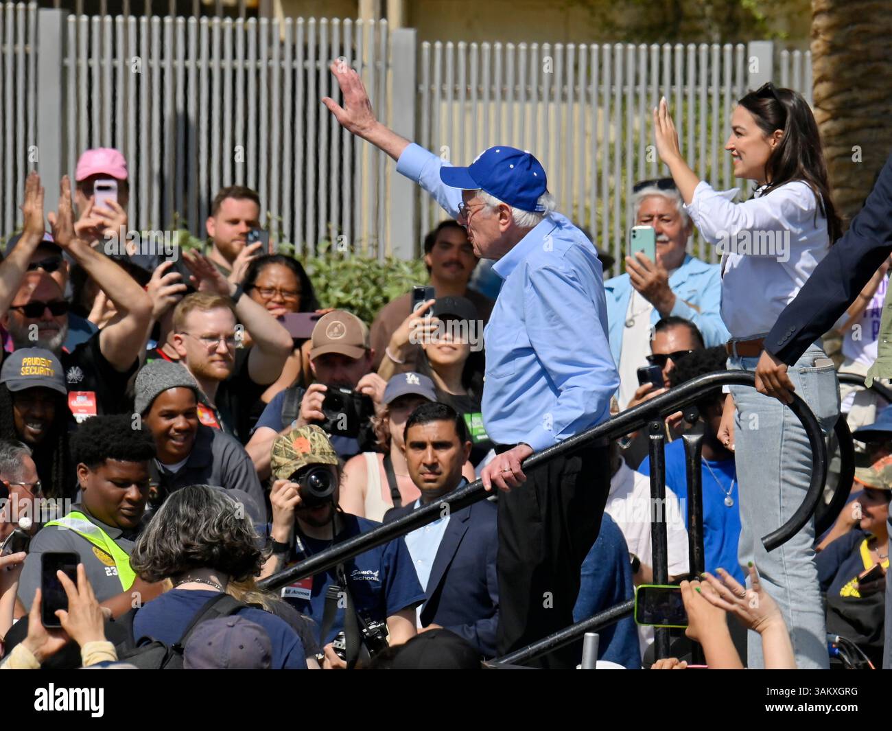 Los Angeles, United States. 12th Apr, 2025. Sen. Bernie Sanders and Rep ...