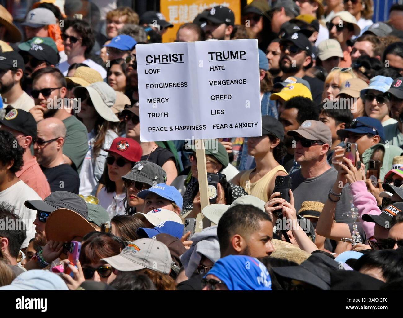 Los Angeles, United States. 12th Apr, 2025. A partial crowd of the ...
