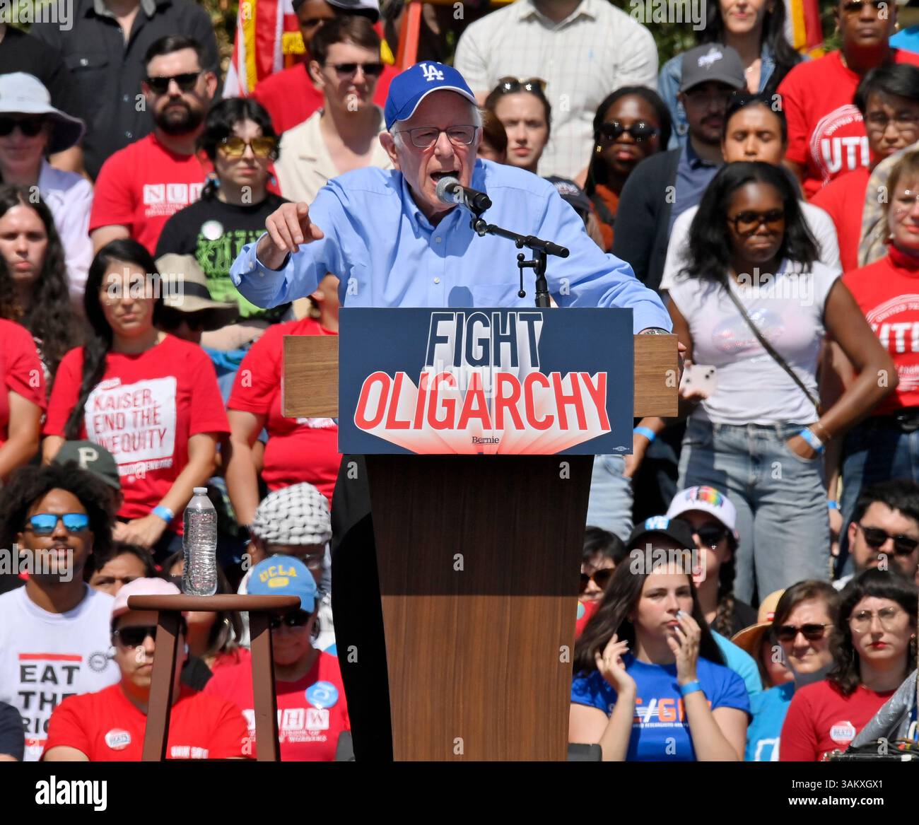 Los Angeles, United States. 12th Apr, 2025. Sen. Bernie Sanders speaks ...