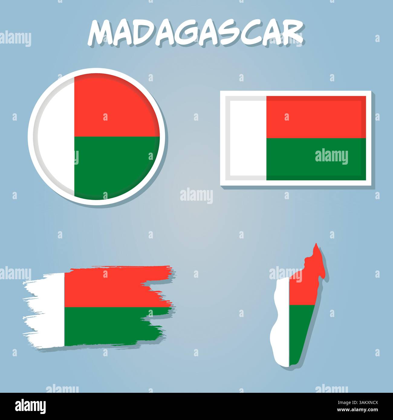 Map of Madagascar on Flag of Madagascar on it Stock Vector Image & Art ...