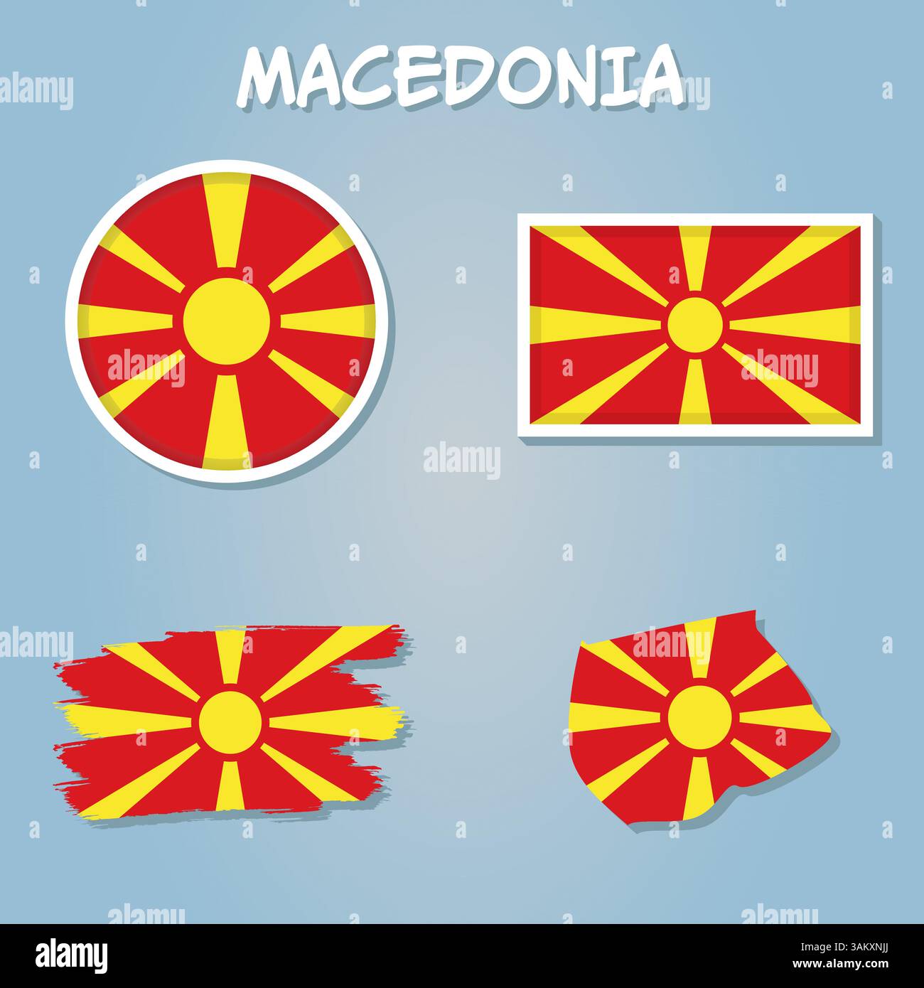 North Macedonia vector map flag silhouette illustration isolated Stock ...