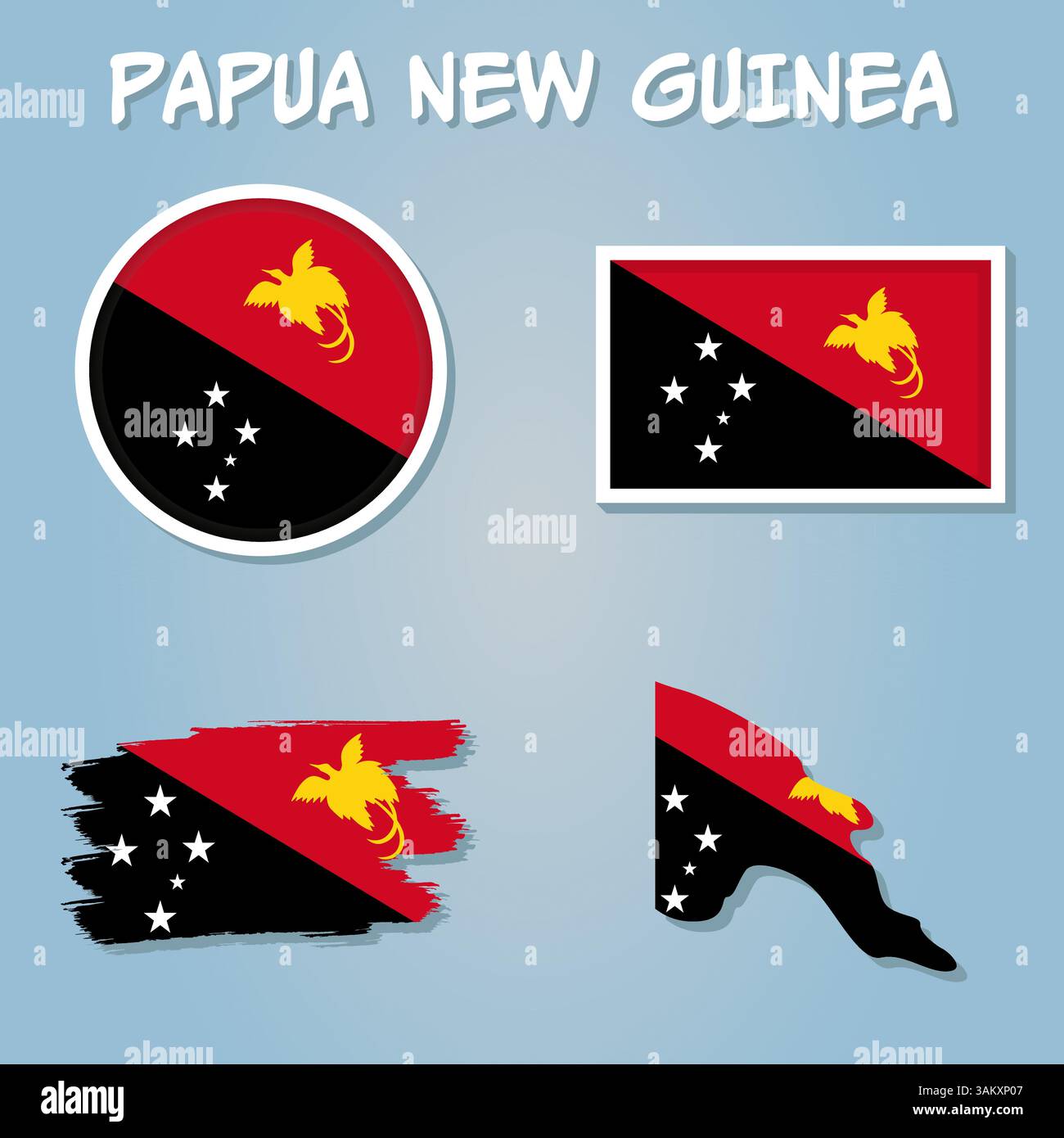 Map of Papua New Guinea with flag, outline map Stock Vector Image & Art ...