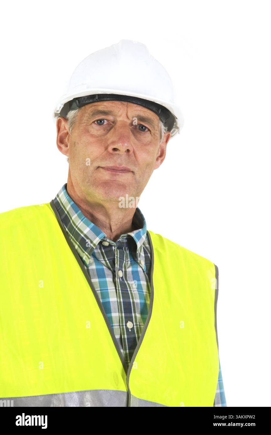 Workman with safety helmet Stock Photo - Alamy