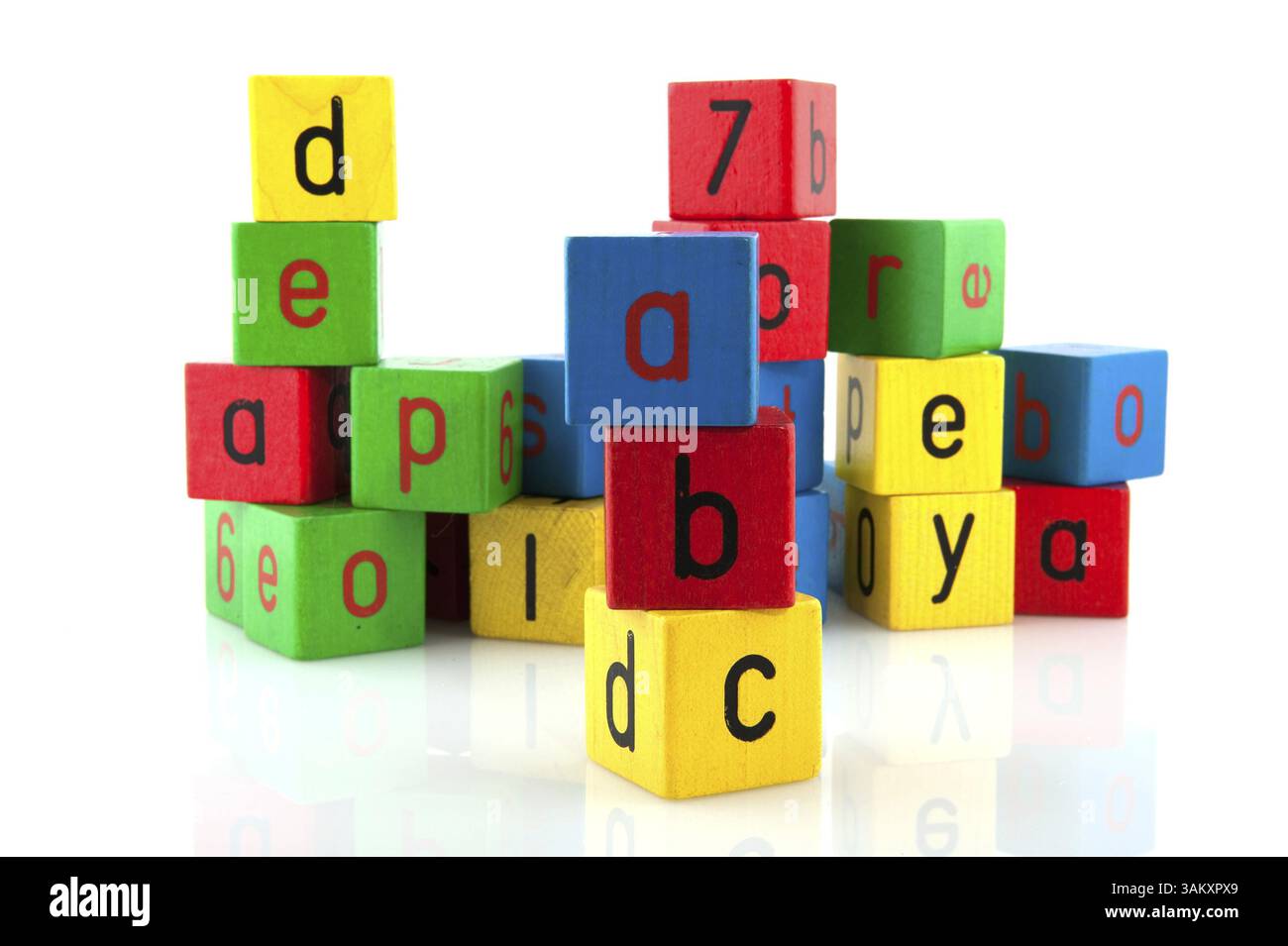 Alphabet with colorful blocks for back to school Stock Photo - Alamy