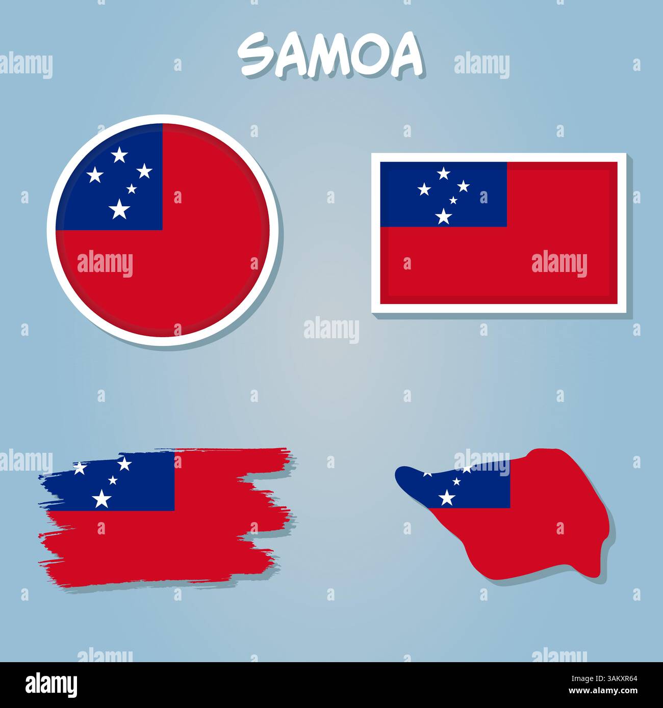 Map of Samoa With the flag, the Nation Stock Vector Image & Art - Alamy