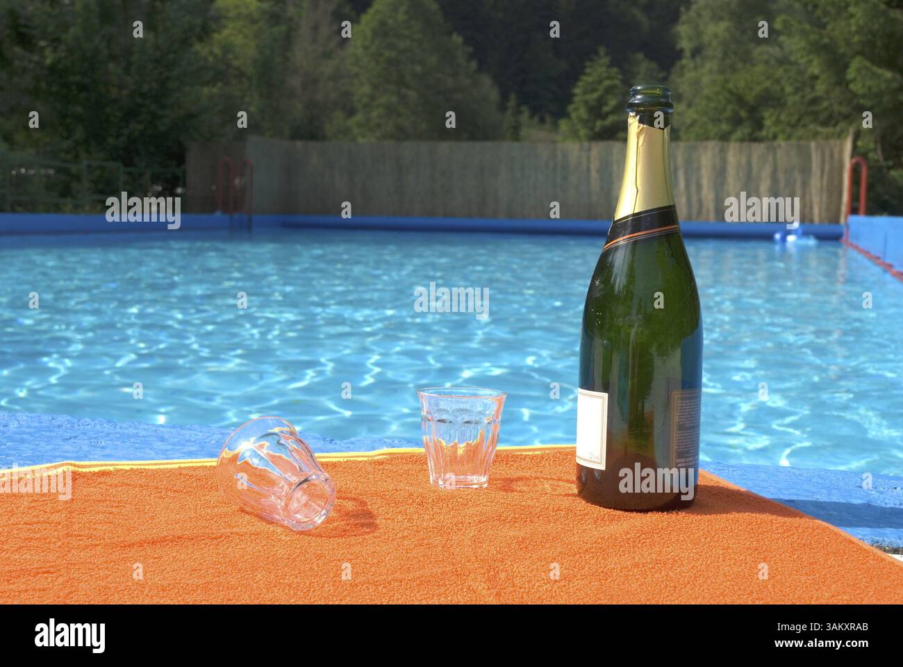 The day after the party by the swimming-pool Stock Photo - Alamy