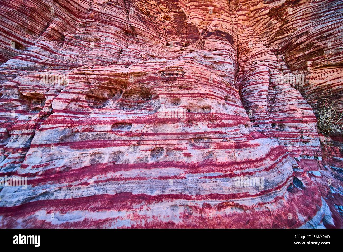 Stratified Red Rock Layers in Calico Desert Eye-Level View Stock Photo ...