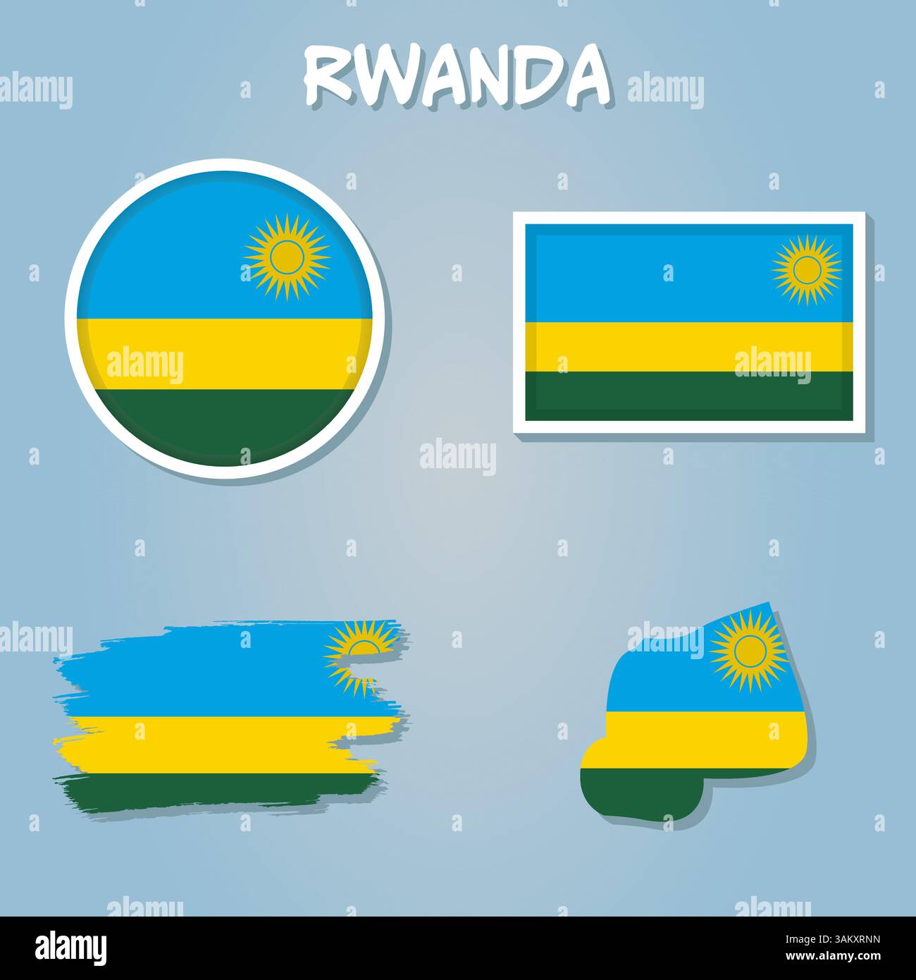 East Africa Rwanda country flag vector on blue background Stock Vector Image & Art - Alamy