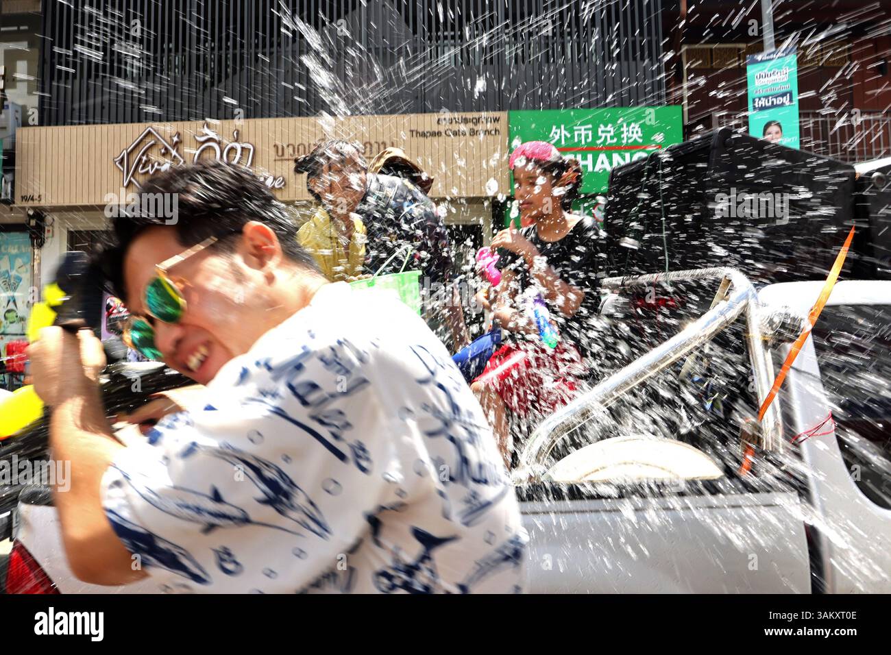 Chiang Mai, Thailand. 13th Apr, 2025. Songkran celebrations kicked off with a splash in Chiang ...