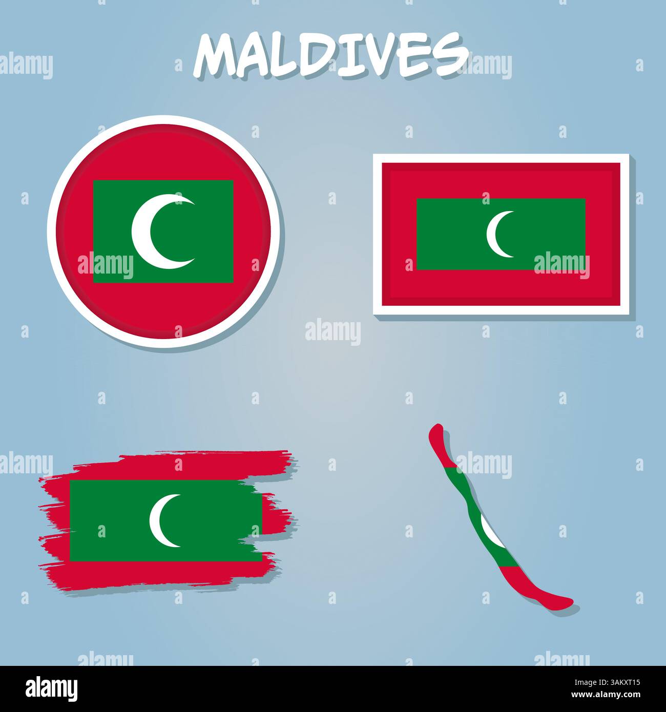 Map of Maldives with national flag icon vector symbol Stock Vector ...