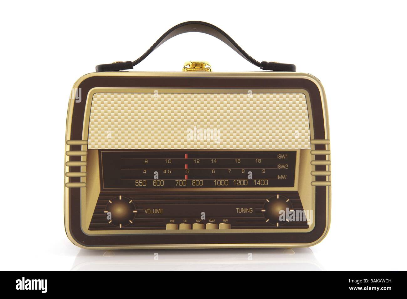 Suitcase in the shape of an old radio Stock Photo - Alamy