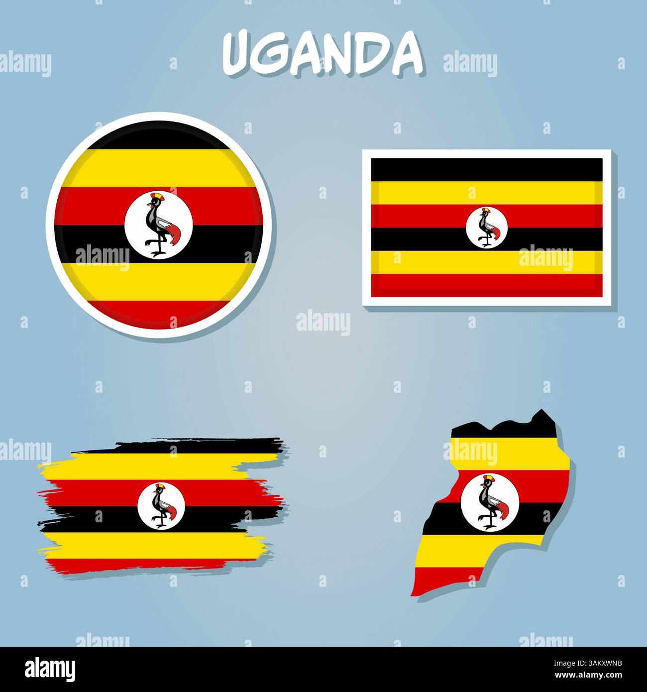 Uganda National Map with flag illustration Stock Vector Image & Art - Alamy