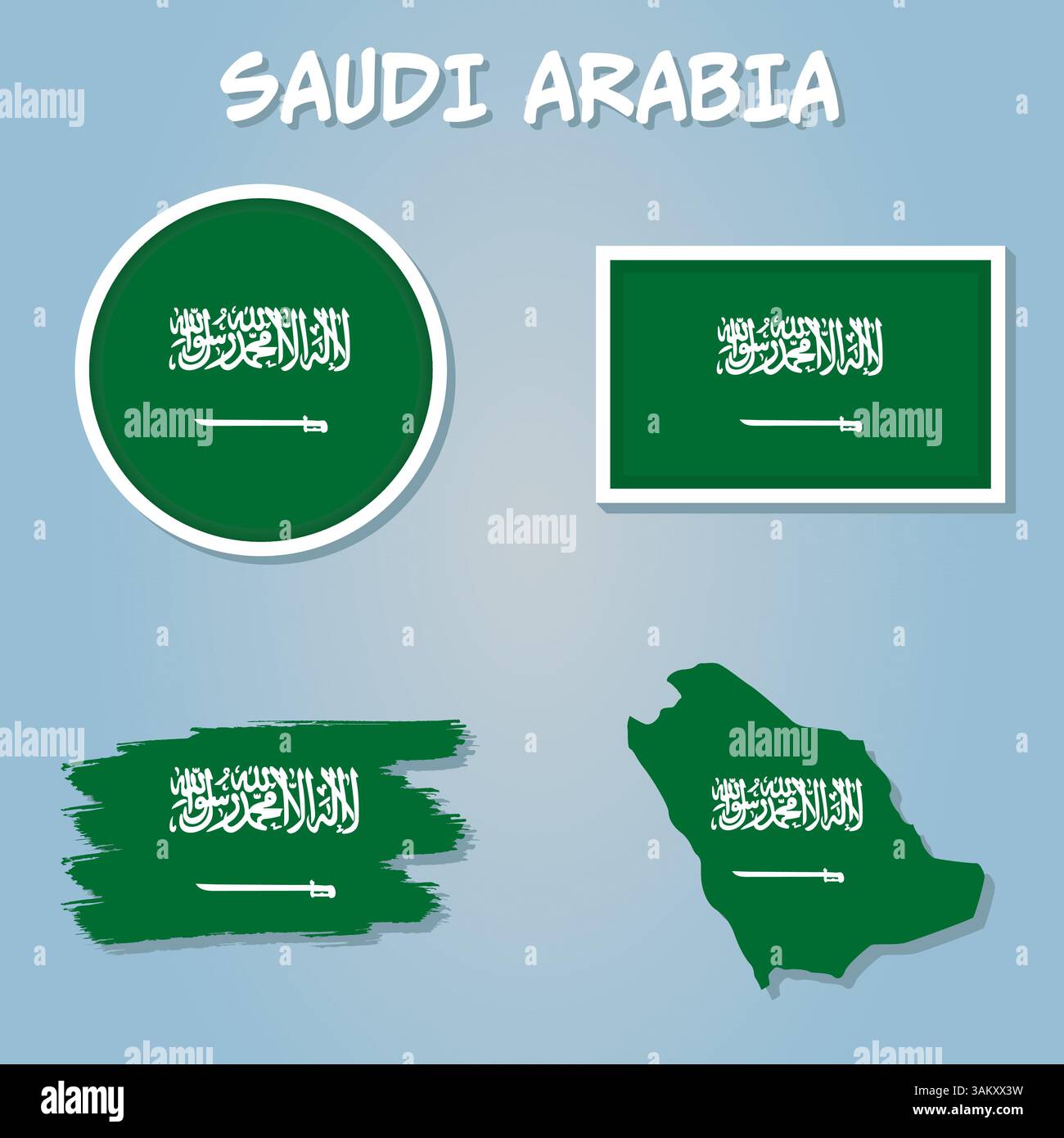 Saudi Arabia Map and Flag Vector Stock Vector Image & Art - Alamy
