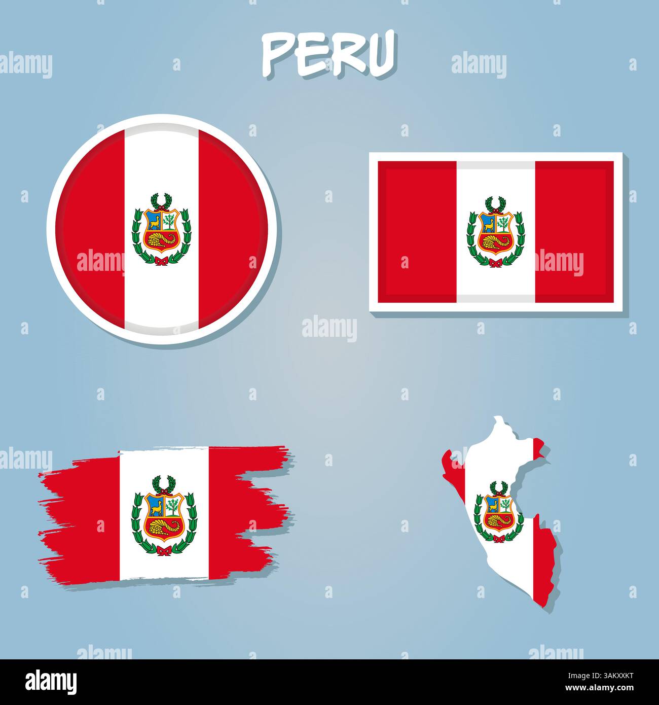 Peru flag inside the Peruvian map borders vector illustration Stock ...