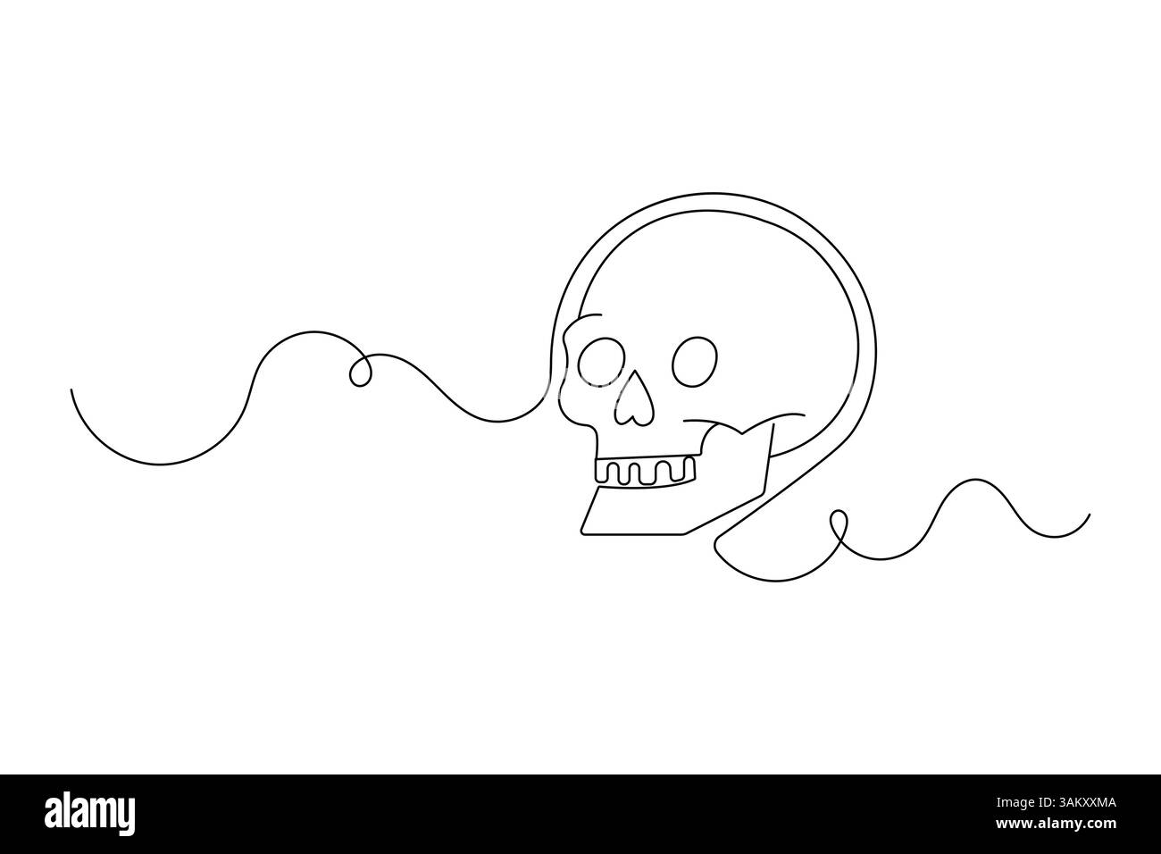 Skill continuous single line art and isolated outline vector ...
