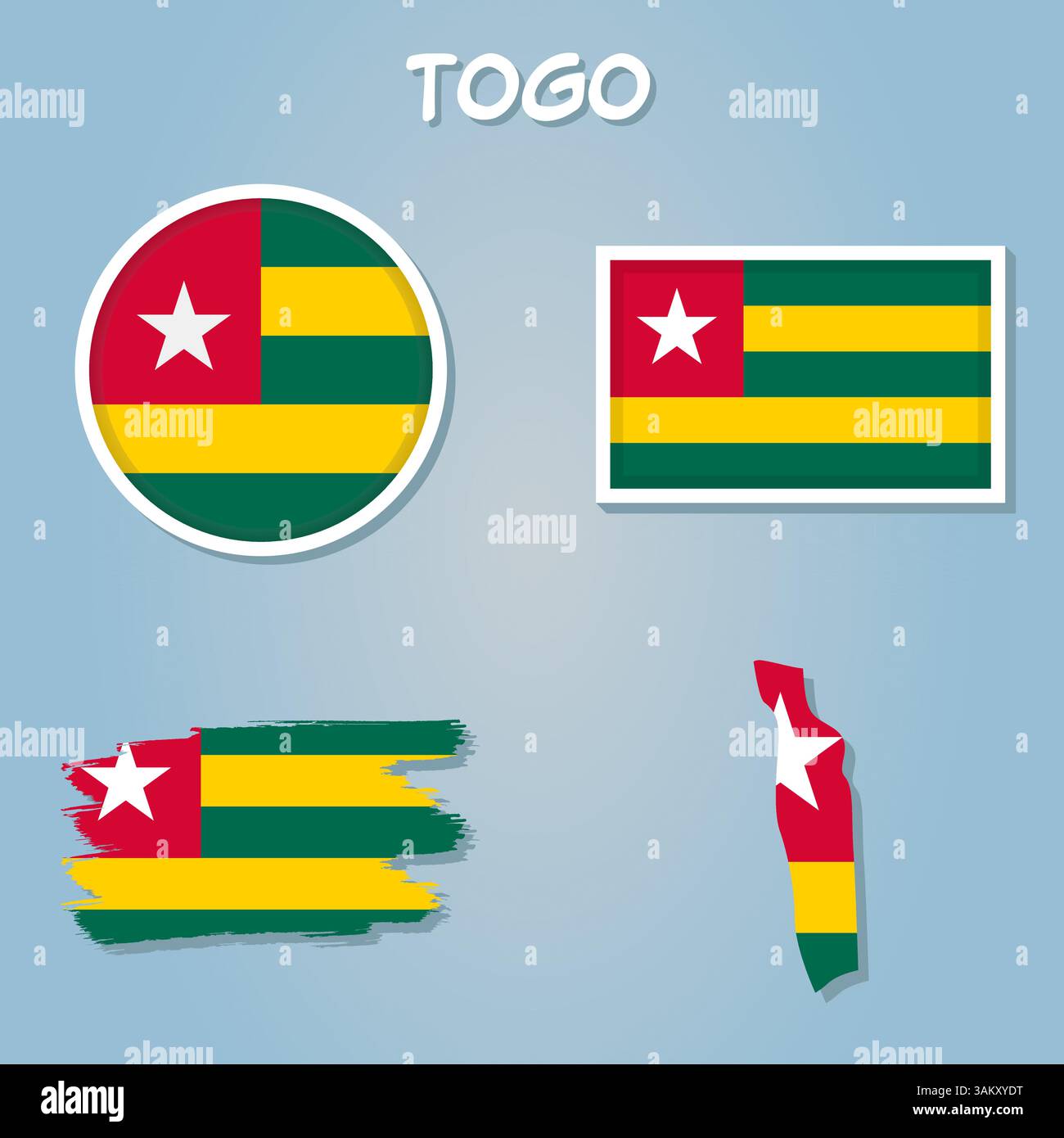 Flag of Togo maps territory, Togo flag template design Stock Vector Image & Art - Alamy