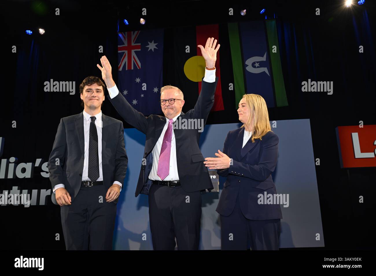 Perth, Australia. 13th Apr, 2025. Australian Prime Minister Anthony ...