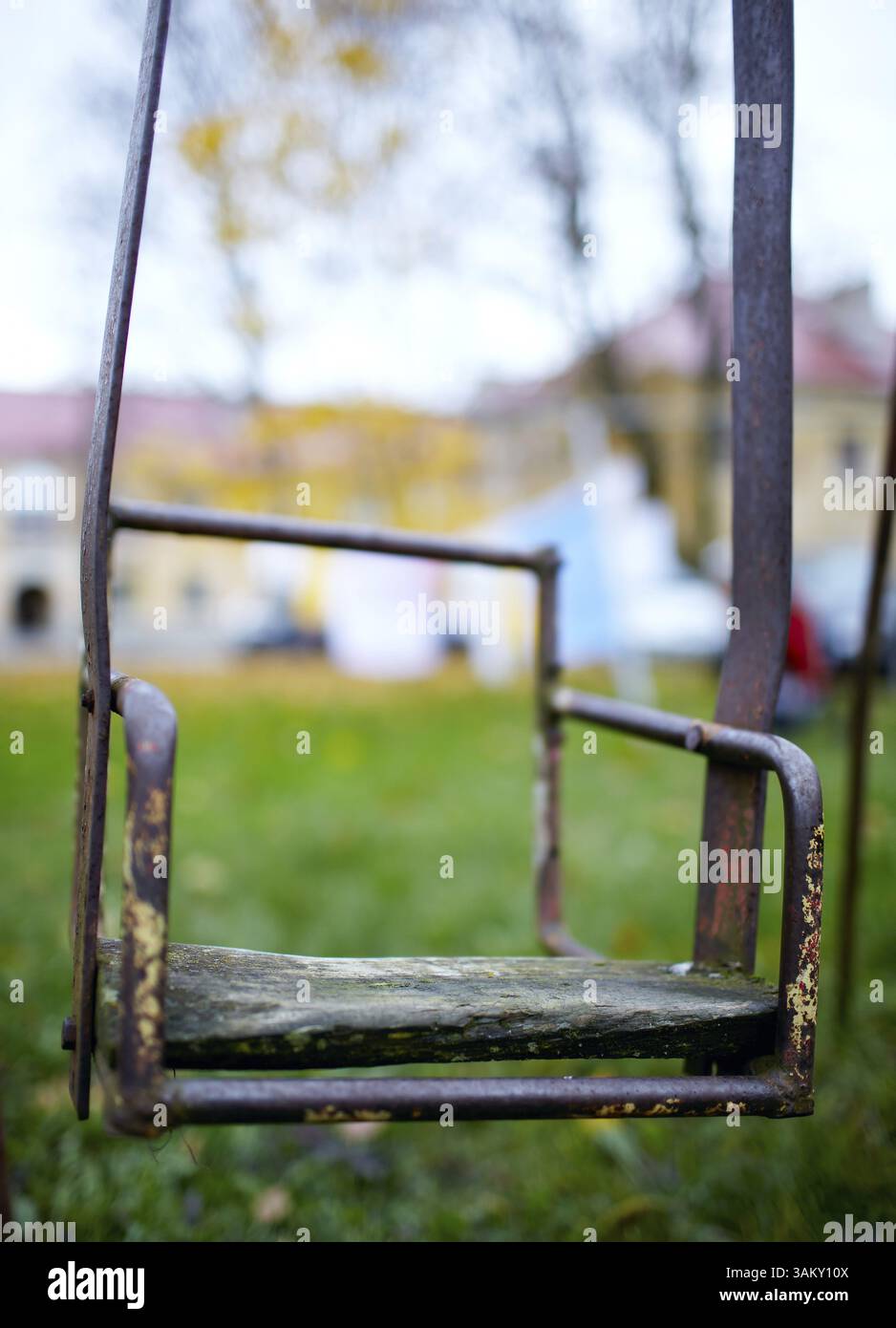 The broken child's swing. Unhappy childhood Stock Photo - Alamy
