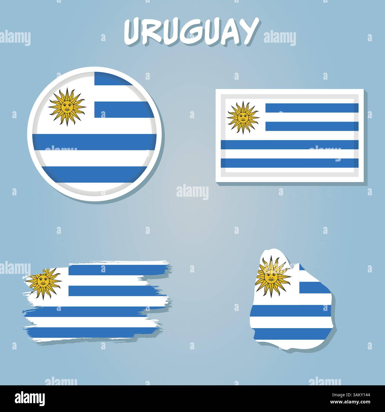 Location uruguay on world Stock Vector Images - Alamy