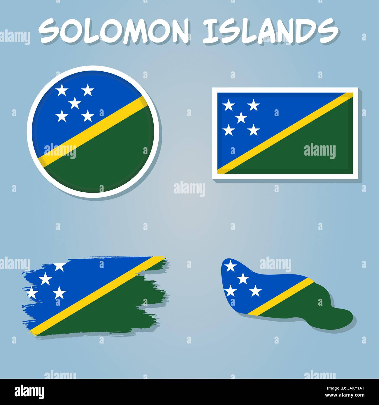 Solomon Islands map vector, Solomon Islands flag vector, isolated ...