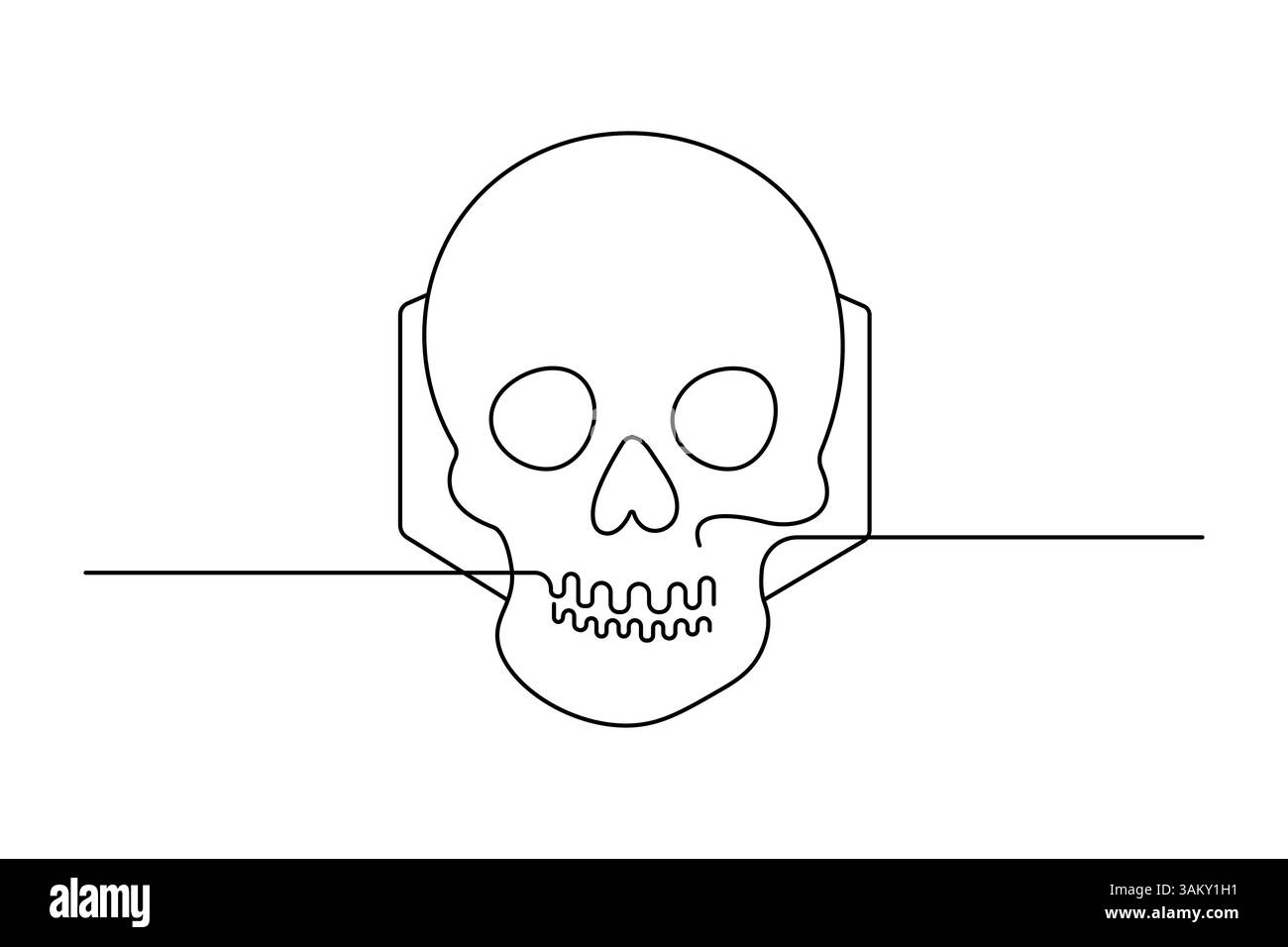 Skill continuous single line art and isolated outline vector ...