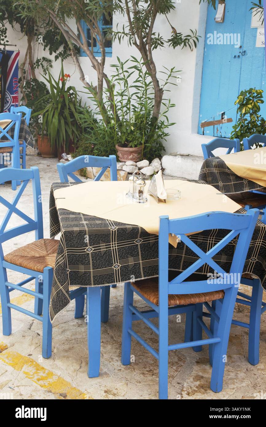Greek terrace form the restaurant Stock Photo - Alamy