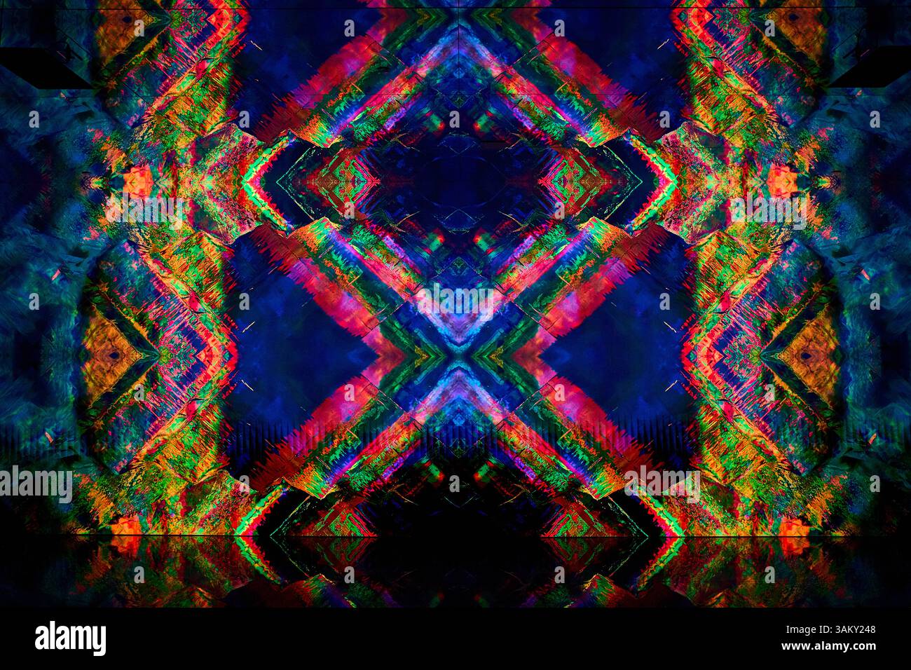 Kaleidoscopic Geometric Patterns in Motion Eye-Level View Stock Photo - Alamy