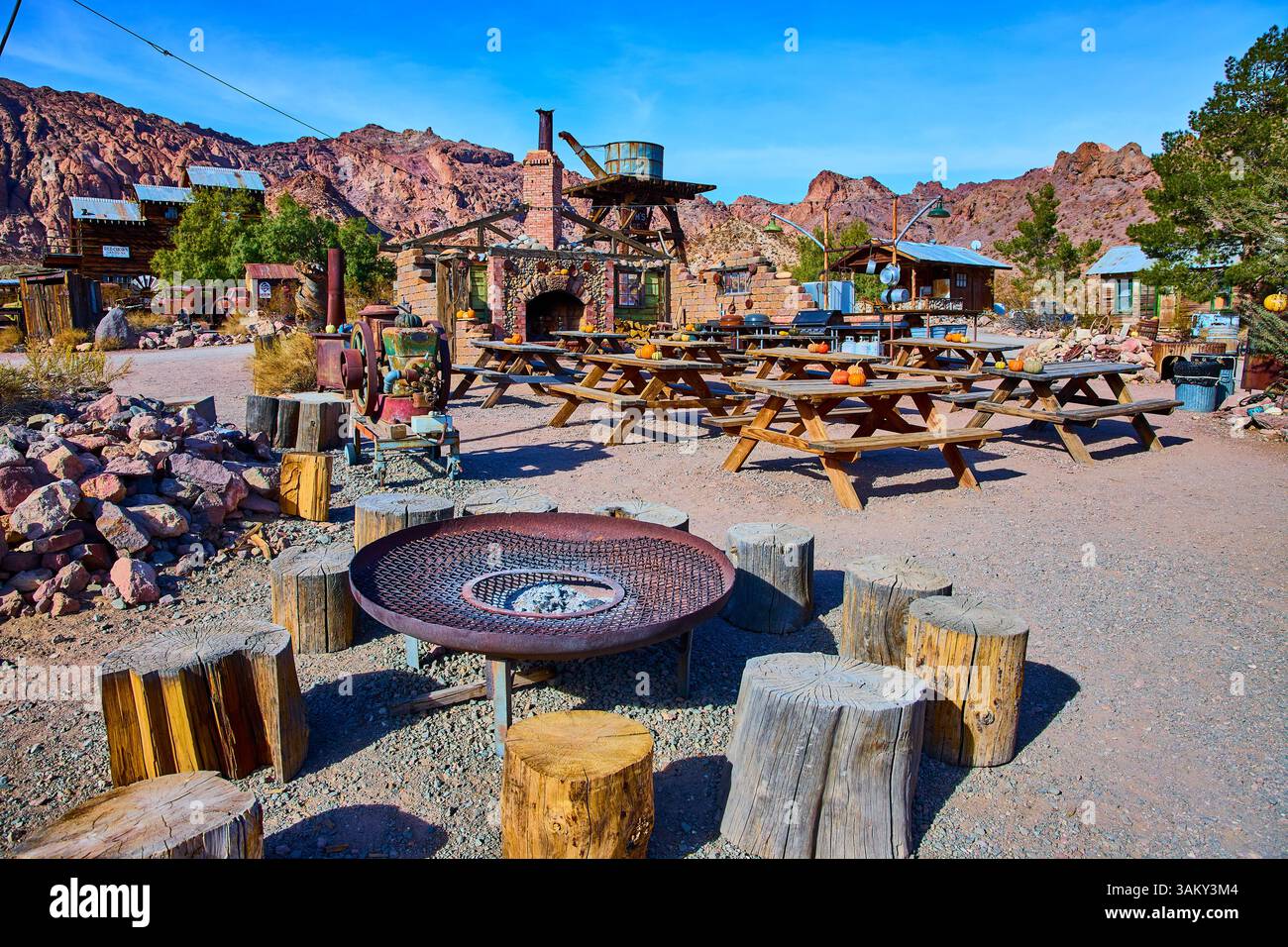 Rustic Desert Picnic Area in Nelson Nevada Eye-Level View Stock Photo ...