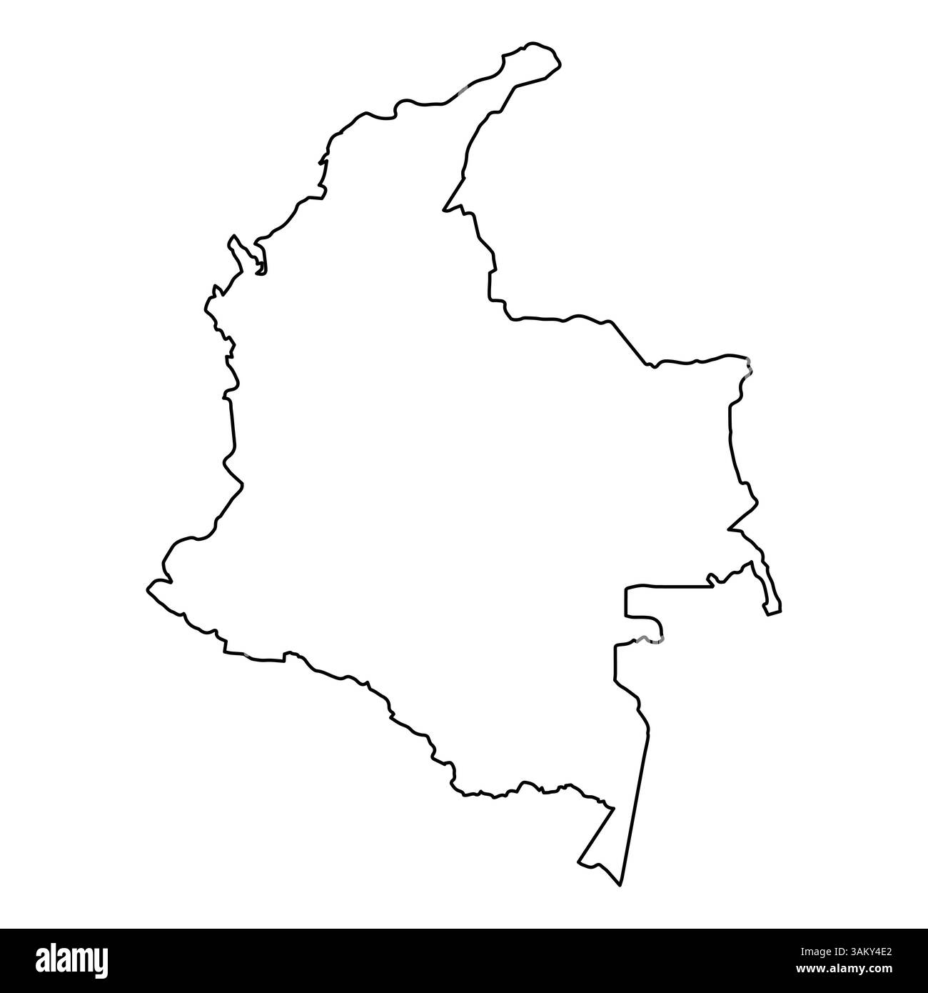 Detailed Outline Map of Colombia South America Stock Vector Image & Art ...