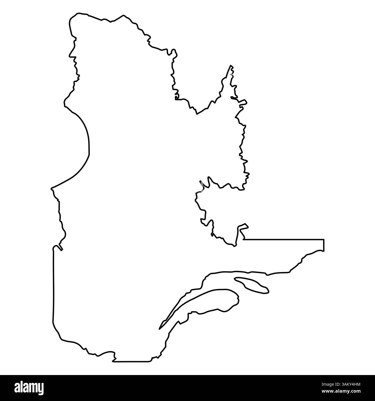 Quebec Outline Distinctive Canadian Province Geographic Border Stock ...