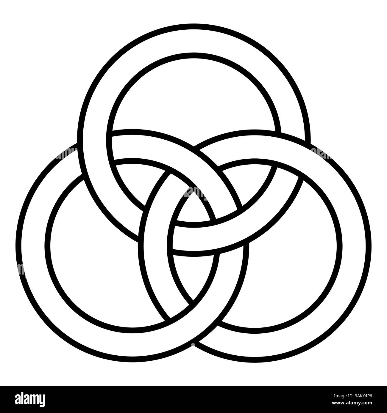 Interlocking Circles Trinity Knot Symbol Unity Connection Stock Vector Image And Art Alamy