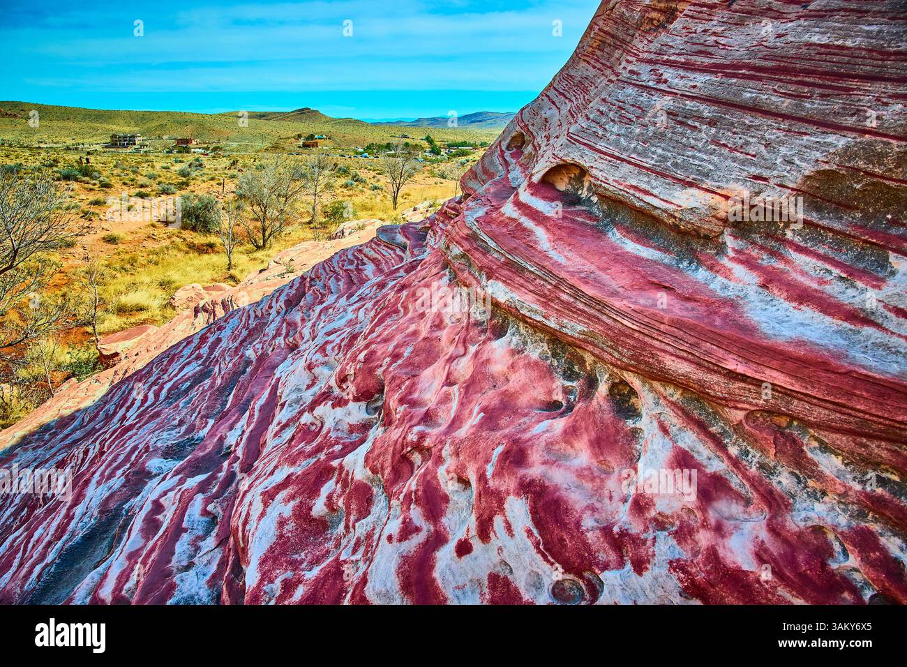 Red Rock Erosion Patterns in Calico Desert Daytime Eye-Level ...