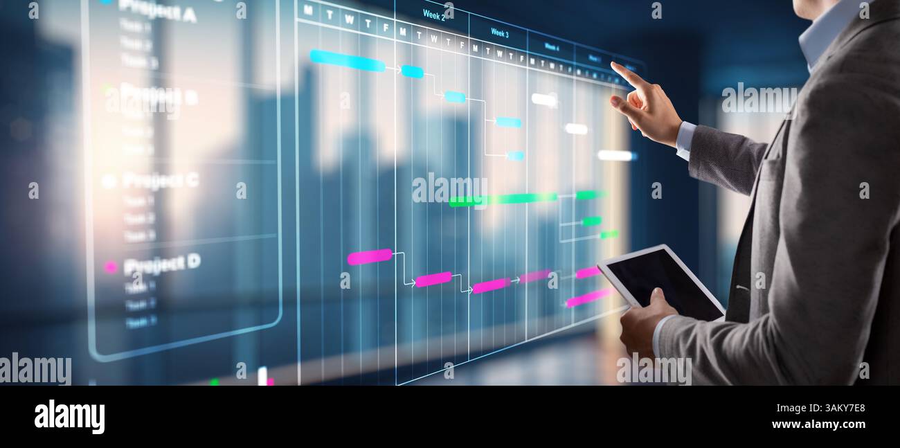Project management. Chart for plan tasks and progress. Planning ...
