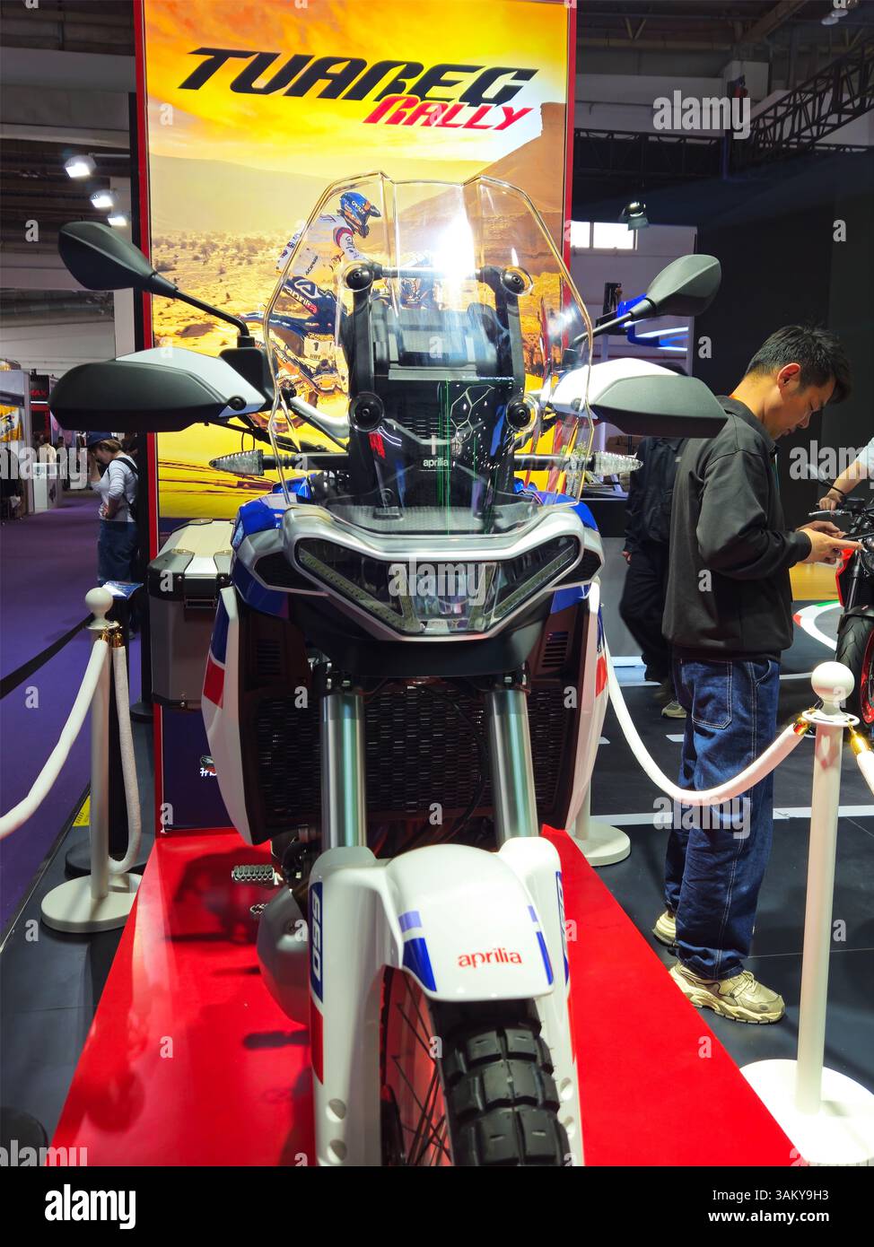 Beijing, China, April 11, 2025, Aprilia, a brand under Piaggio ...