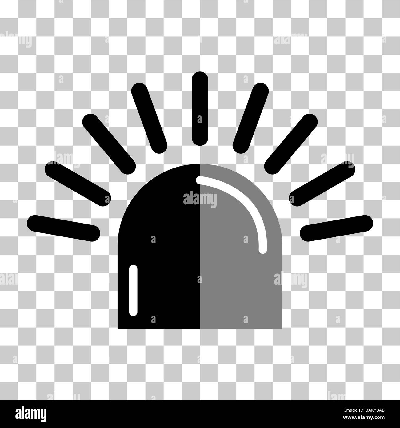 Siren fire alarm sign, signal danger light symbol, ambulance police ...