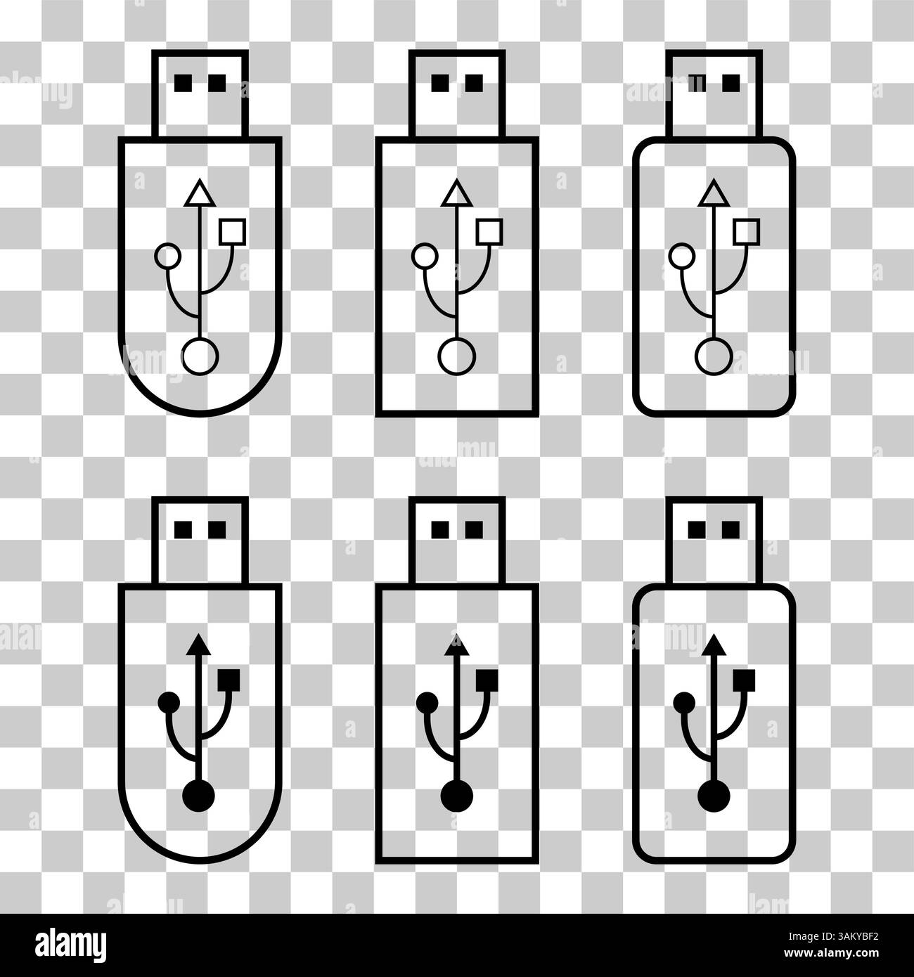 Set of USB icon technology, connect device sign, electronic portable ...
