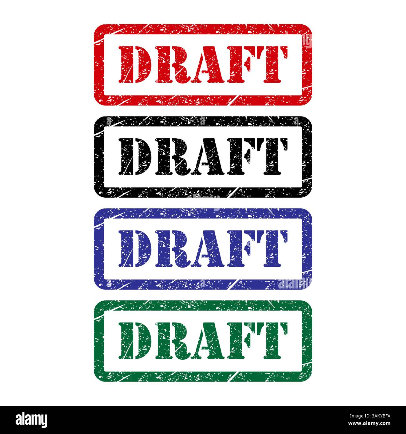 Set of Draft stamp symbol, label sticker sign button, text banner vector illustration Stock ...