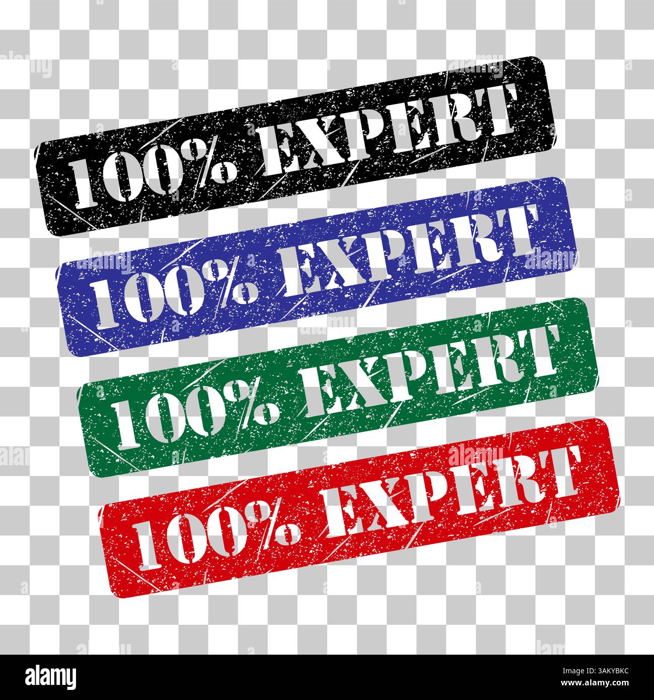 Set of Expert 100% stamp symbol, label sticker sign button, text banner vector illustration ...