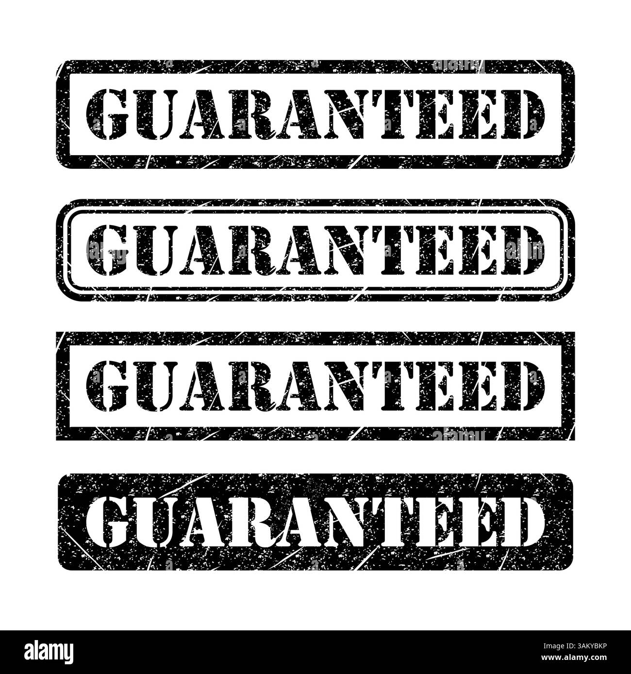 Set of Guaranteed stamp symbol, label sticker sign button, text banner ...
